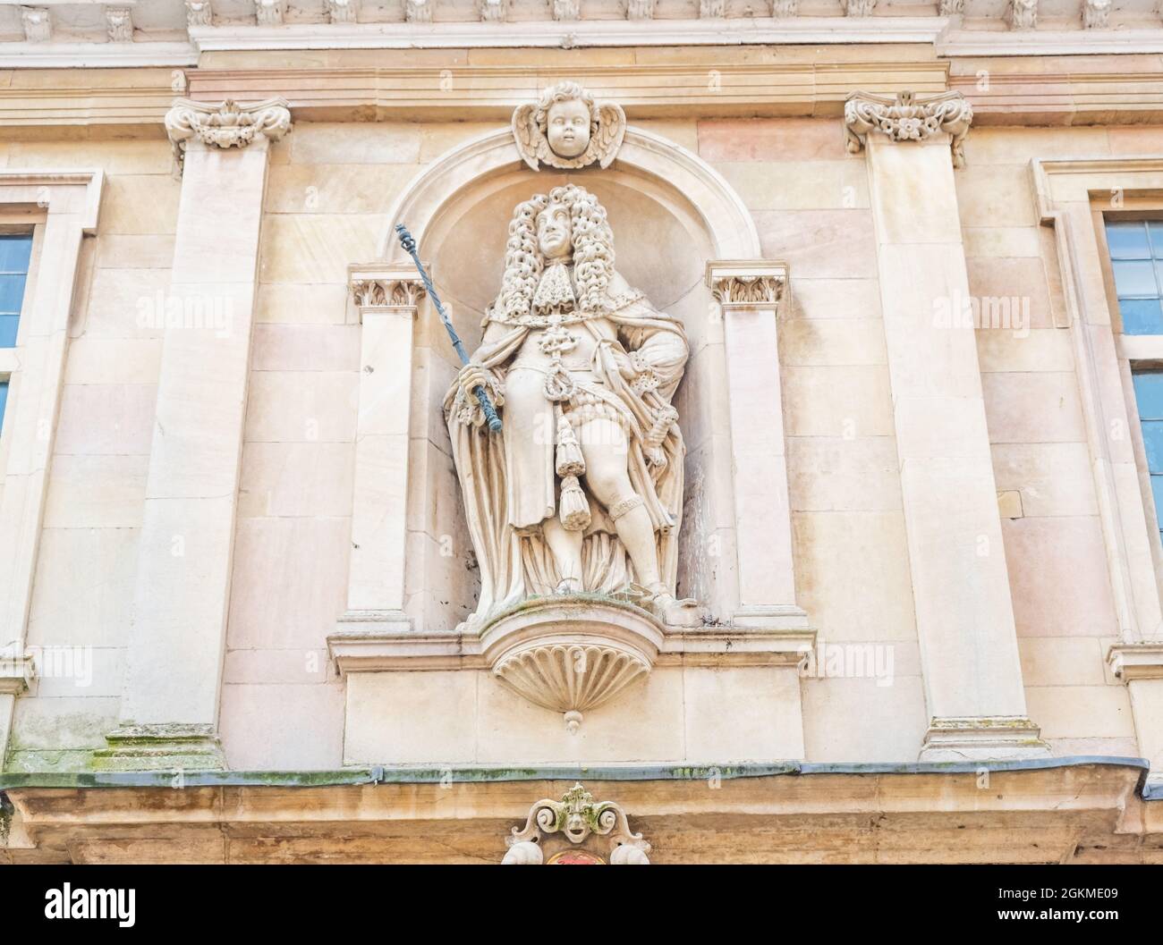 Statue of King Charles II on Customs House Stock Photo - Alamy