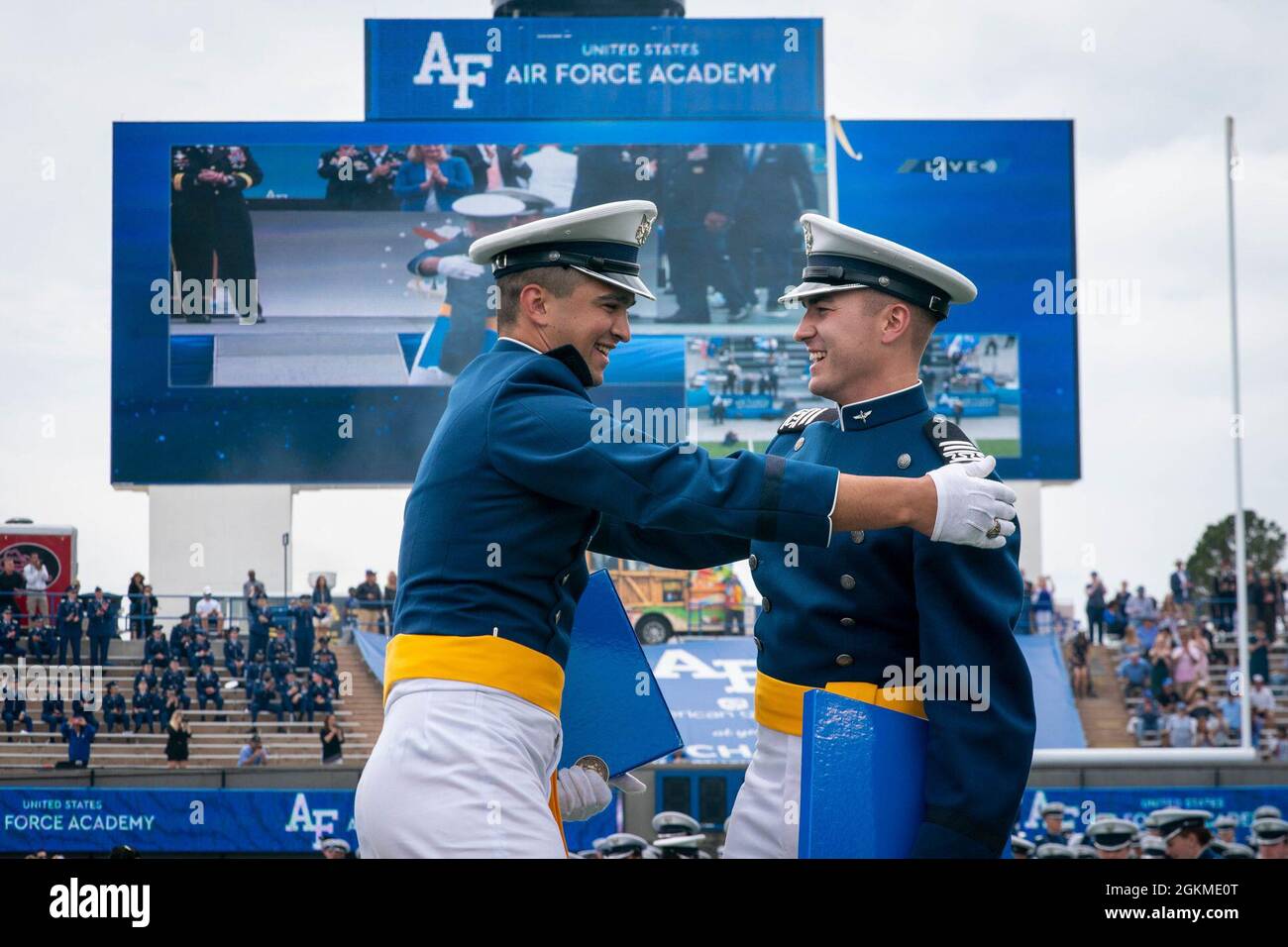 U.S. Air Force Academy cadets graduate during a ceremony at the U.S ...