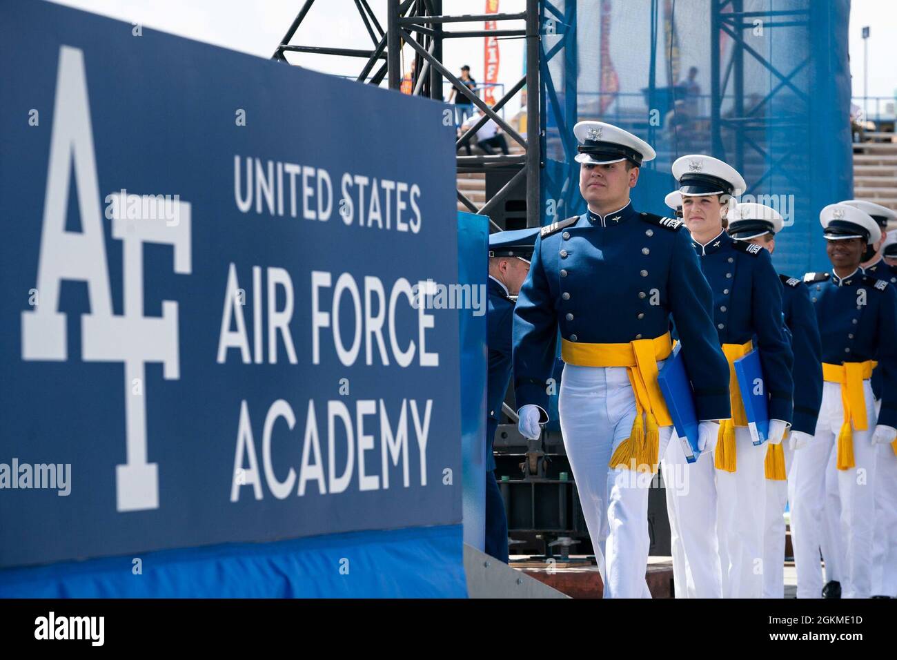 U.S. Air Force Academy cadets graduate during a ceremony at the U.S ...