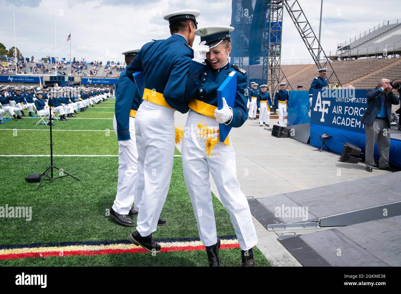 U.S. Air Force Academy cadets graduate during a ceremony at the U.S ...