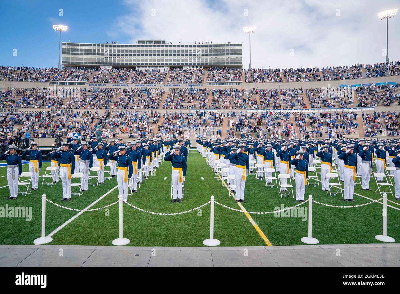 U.S. Air Force Academy cadets graduate during a ceremony at the U.S ...