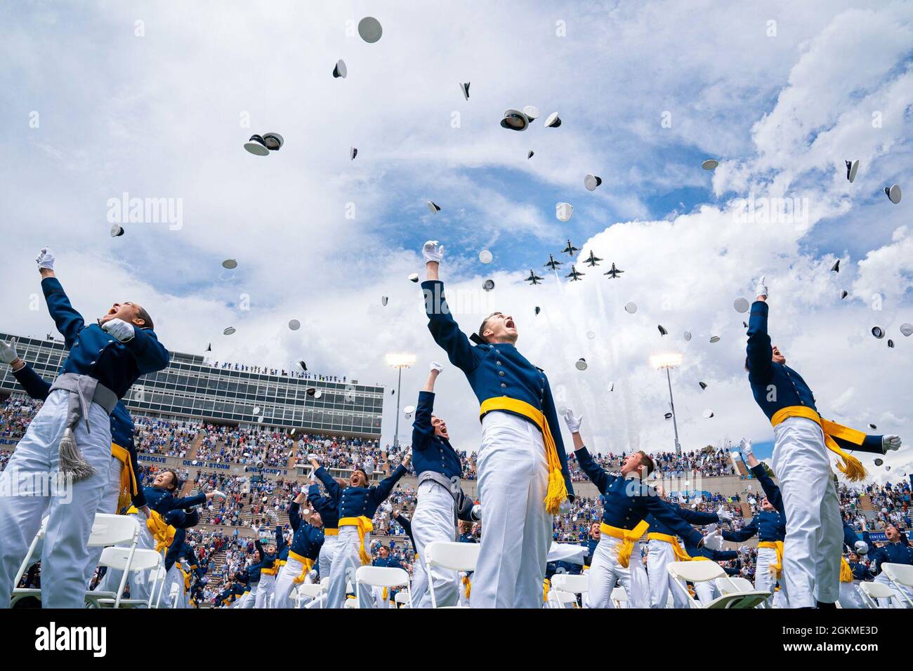 U.S. Air Force Academy cadets graduate during a ceremony at the U.S ...