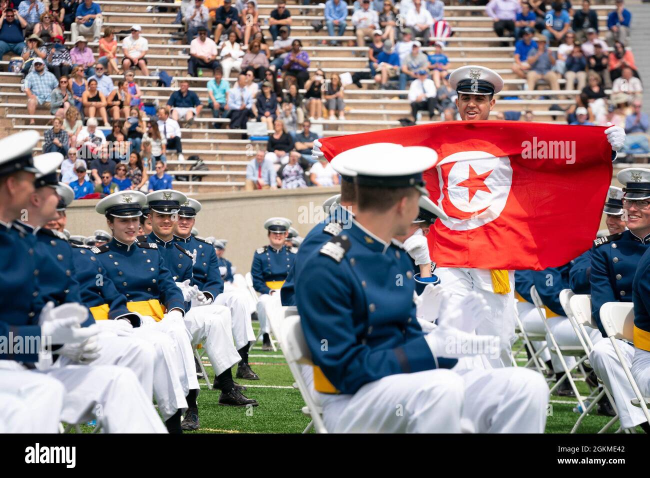 U.S. Air Force Academy cadets graduate during a ceremony at the U.S ...
