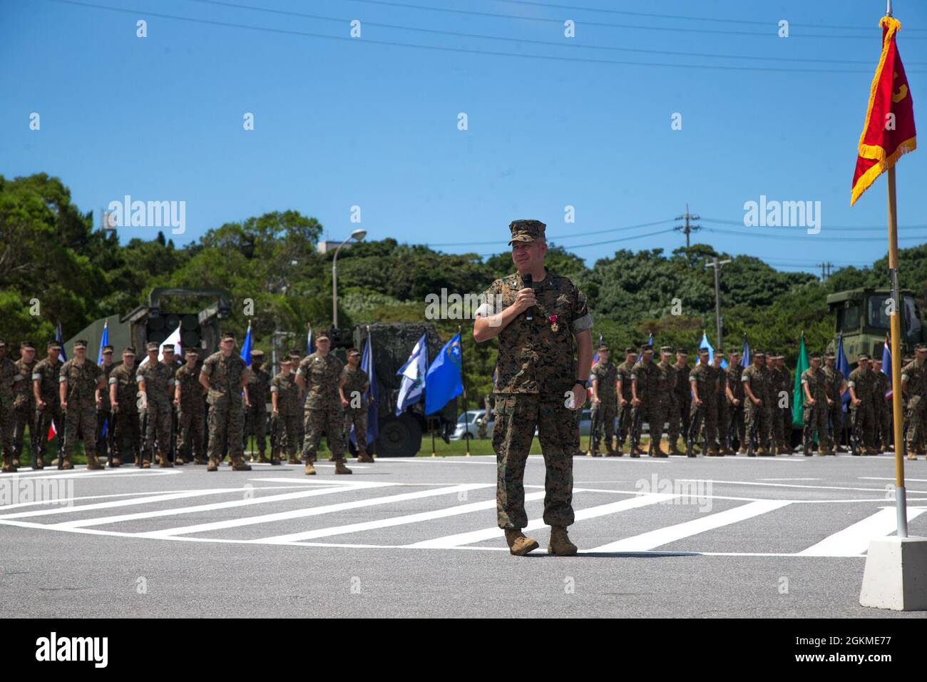 U.S. Marine Corps Col. Michael J. Roach, outgoing commanding officer ...