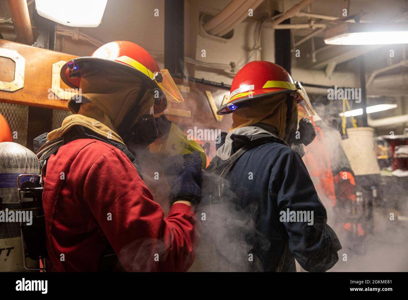 ATLANTIC OCEAN (May 26, 2021) Damage Control Fireman Jeffrey Allen ...