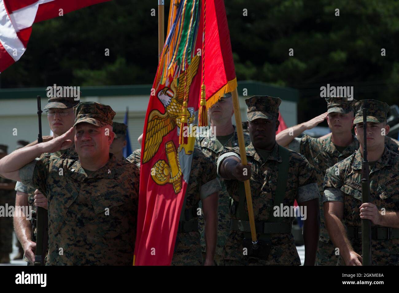 U.S. Marine Corps Col. Michael J. Roach (left), former commanding ...