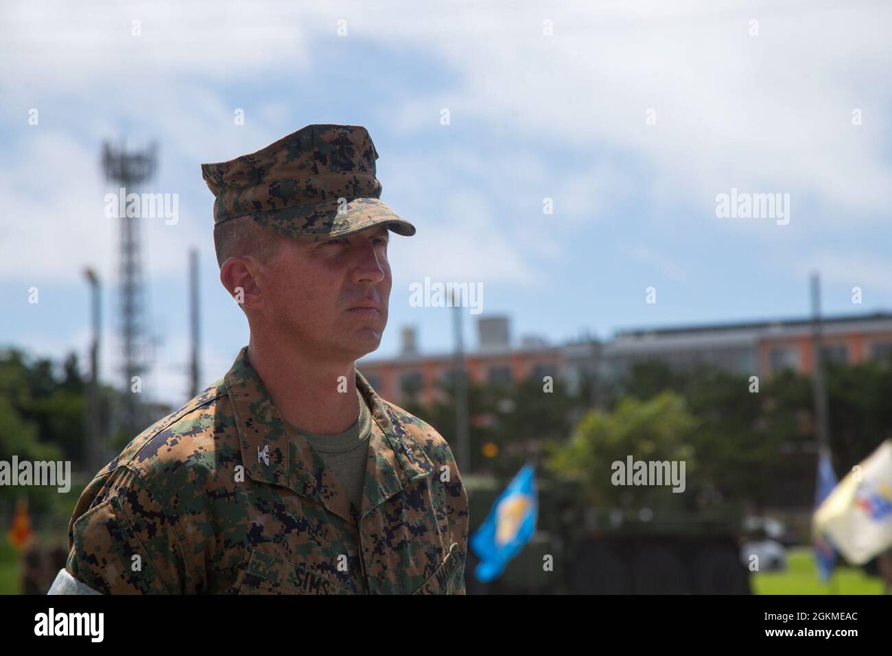 U.S. Marine Corps Col. Nick Sims, incoming commanding officer, 12th ...