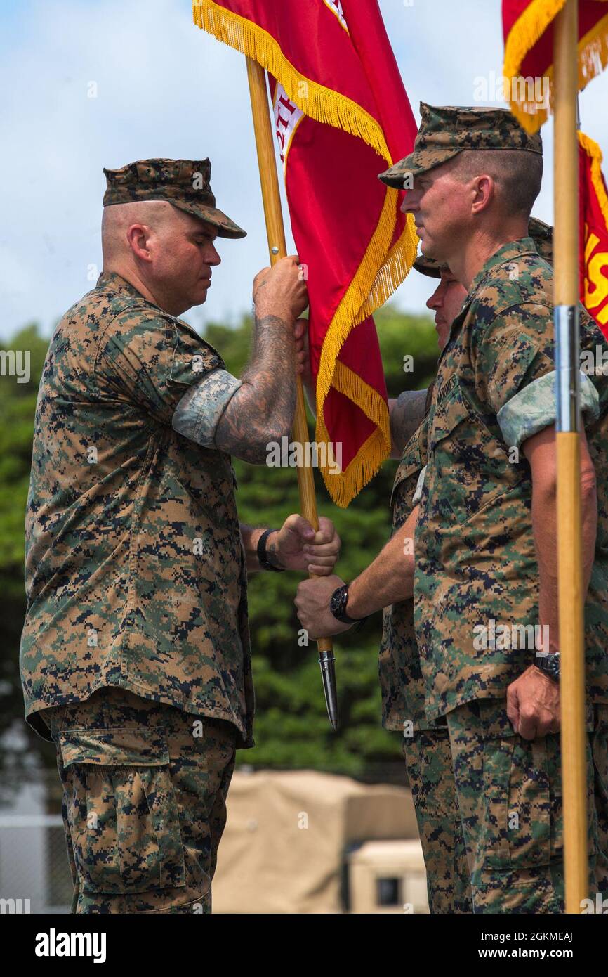 U.S. Marine Corps Sgt. Maj. Wesley L. Misenhimer (left), 12th Marines ...