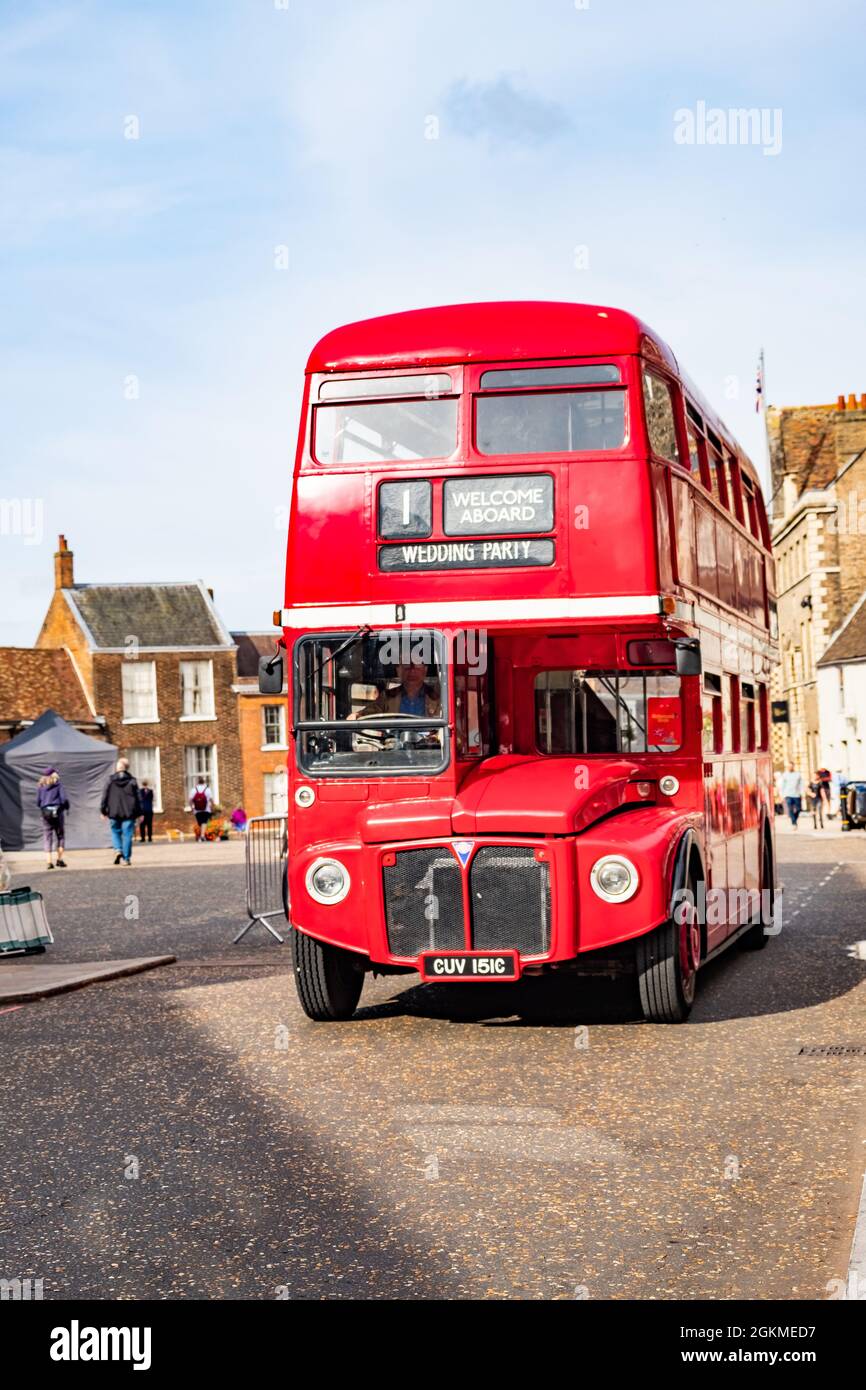 Bright red vintage double decker bus giving free trips around King's ...