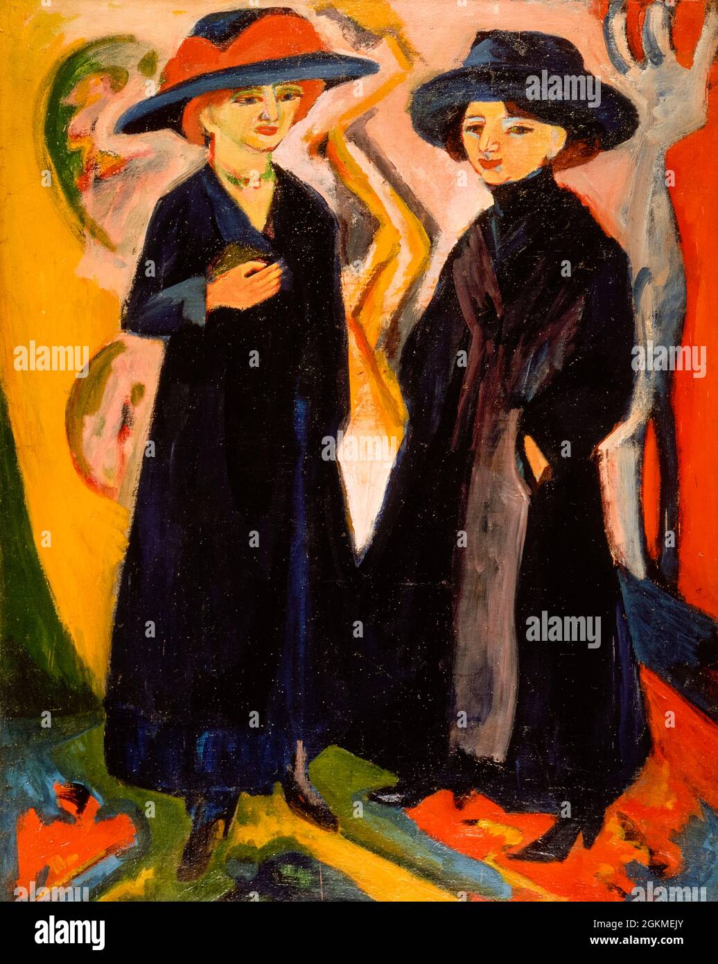 Ernst Ludwig Kirchner, Two Women, painting, 1911-1922 Stock Photo - Alamy
