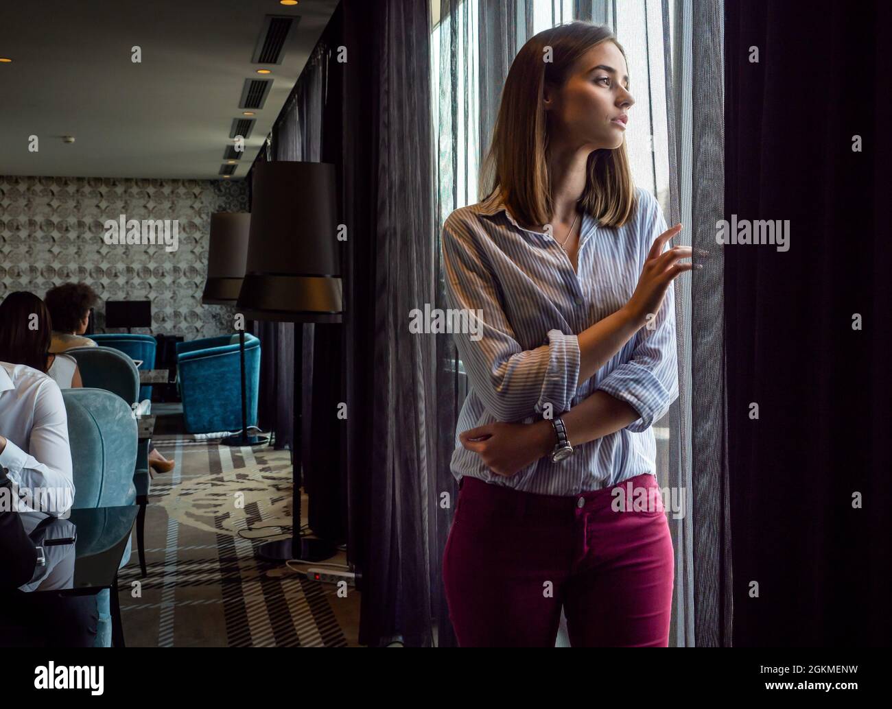 People and hope concept. Close up portrait of beautiful woman Stock ...