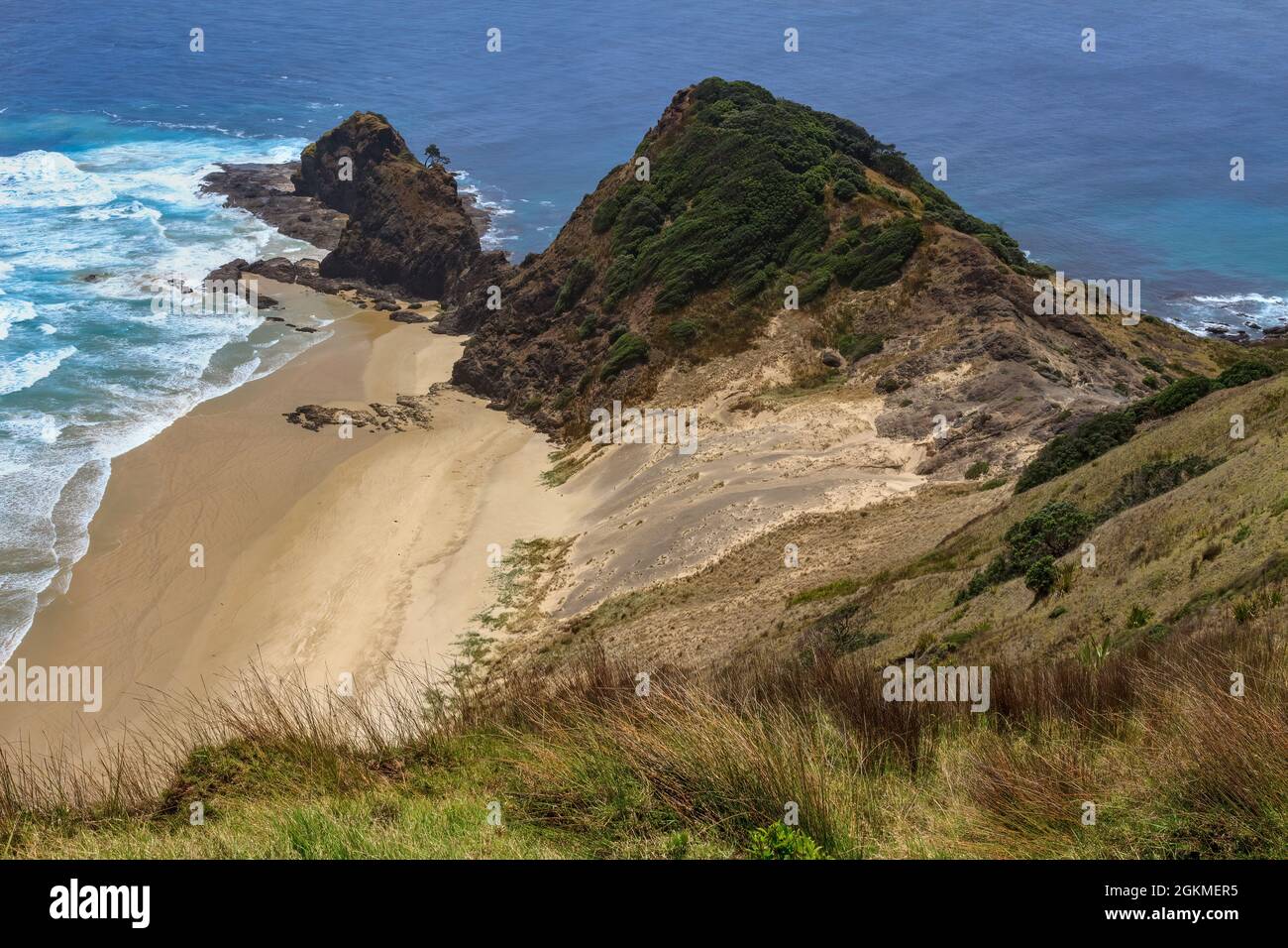 Cape Reinga, New Zealand, called Te Rerenga Wairua in Maori, in the far ...