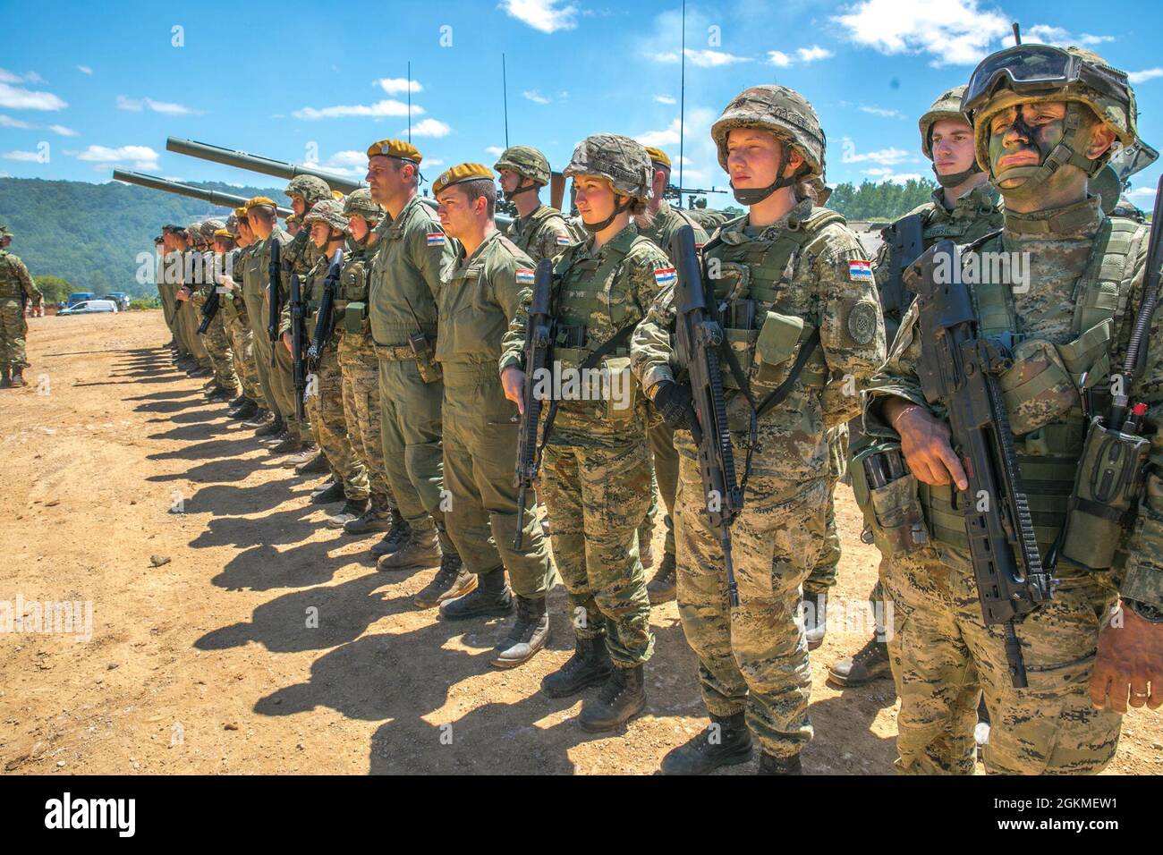 Croatian soldiers stand in formation after the exercise Immediate ...