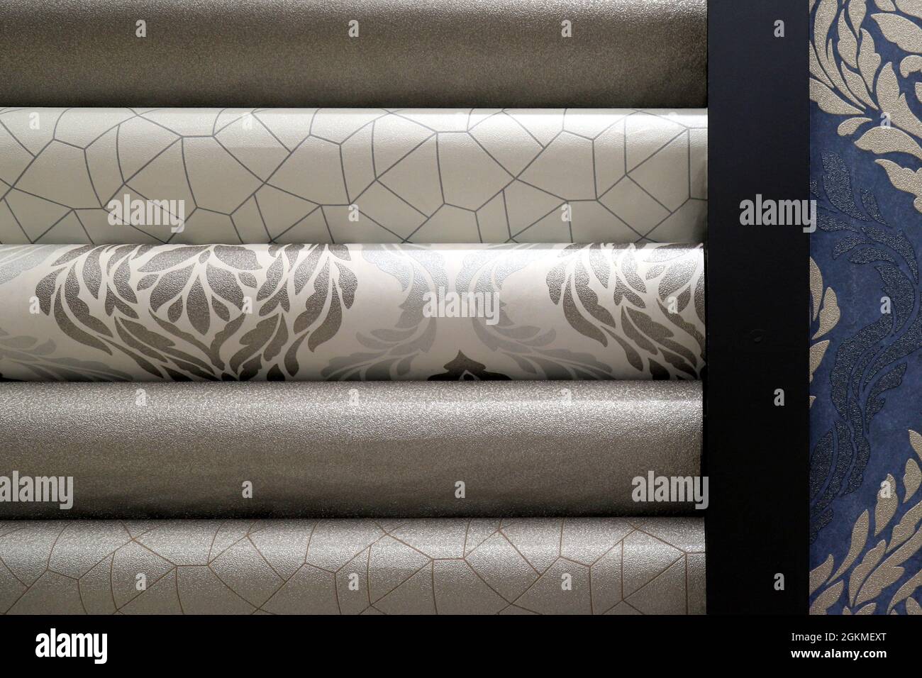 Rolls of vinyl wallpaper for finishing walls. Different textures ...