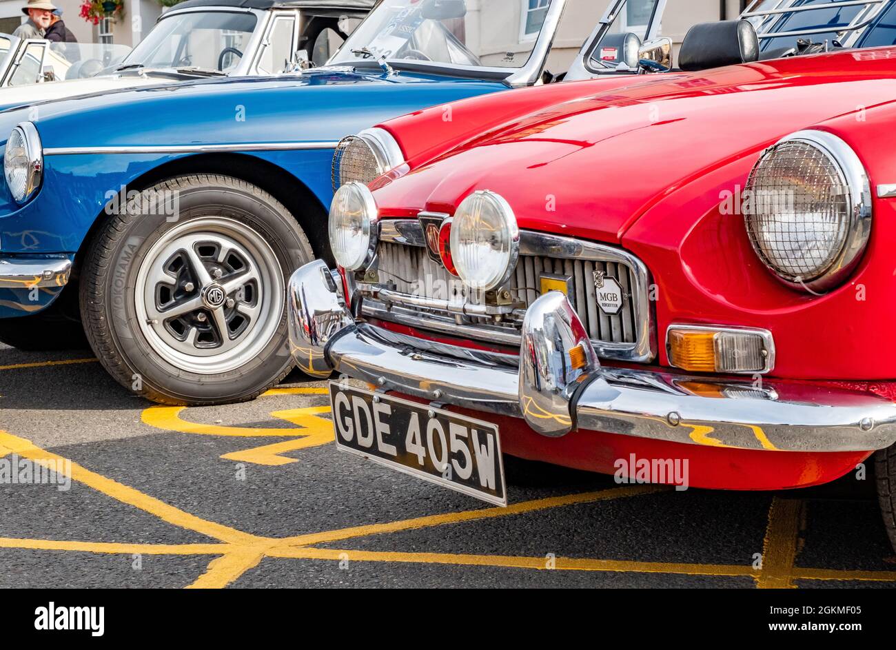 Front end of classic MG cars on display at the annual free to enter car ...