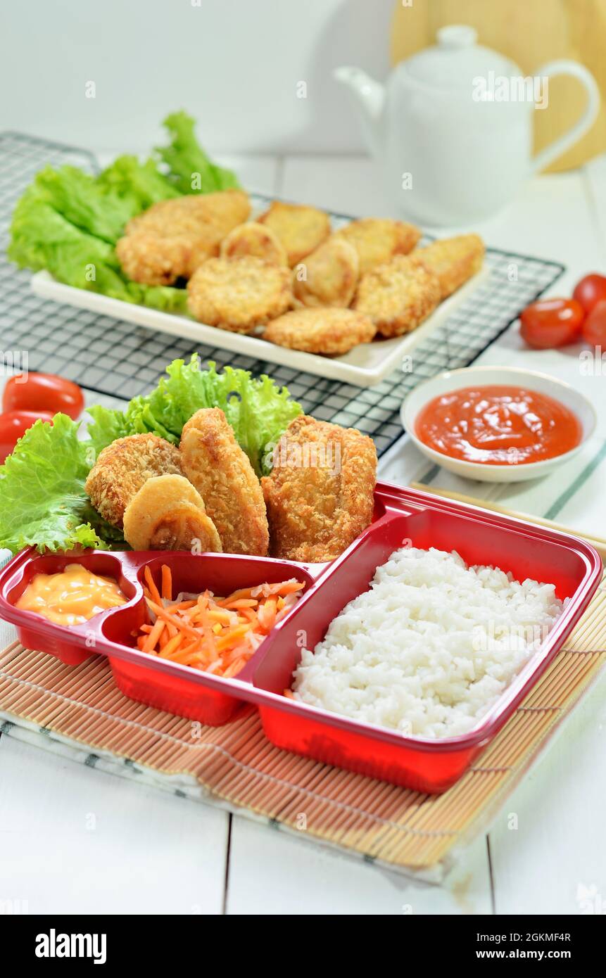 Delicious bento box, online food package Stock Photo - Alamy