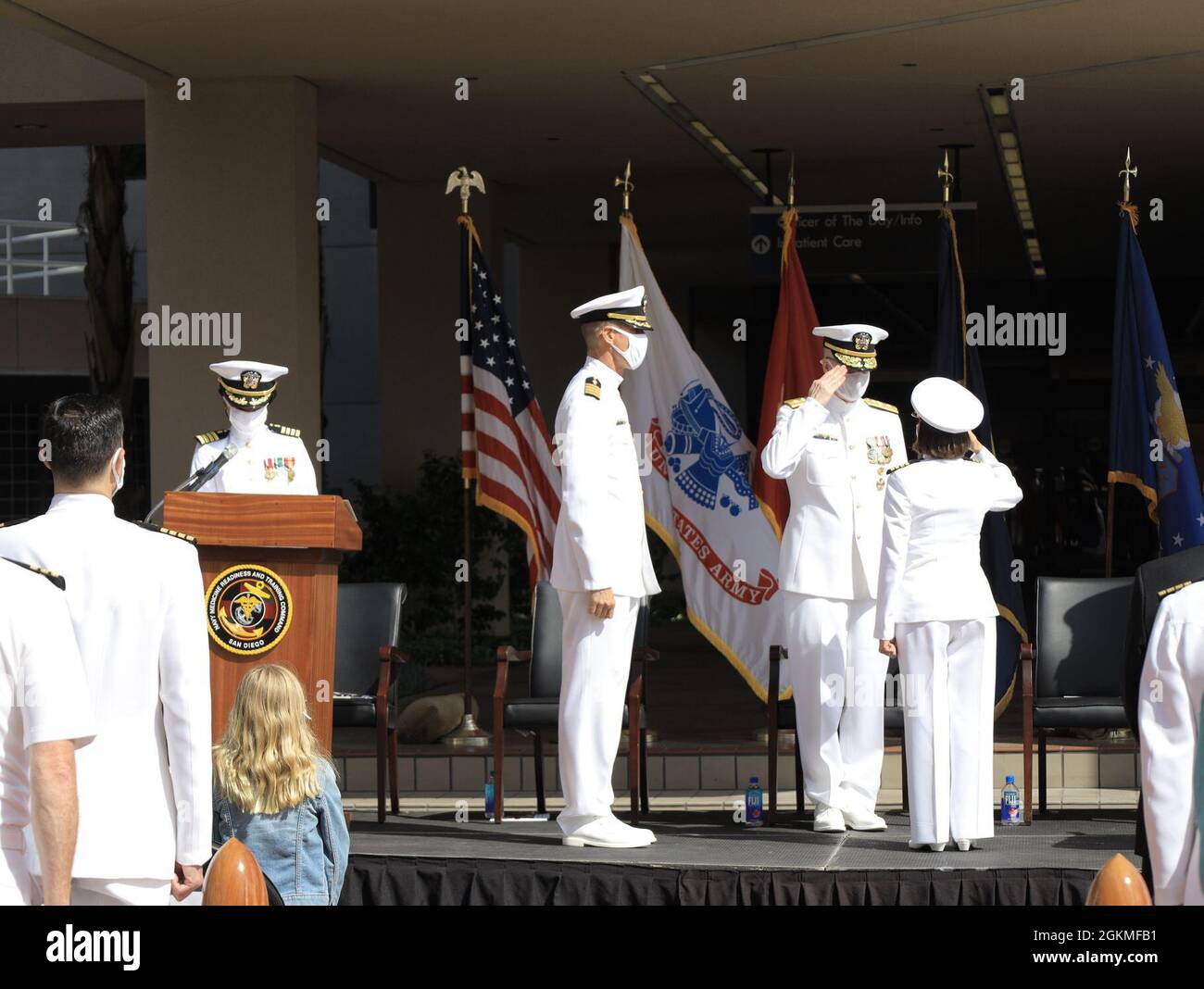Capt. Kimberly Davis salutes Rear Adm. Tim Weber, Naval Medical Forces ...