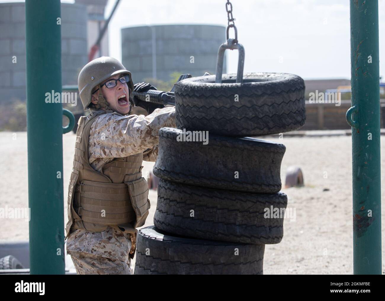 A recruit with Fox Company, 2nd Recruit Training Battalion ...