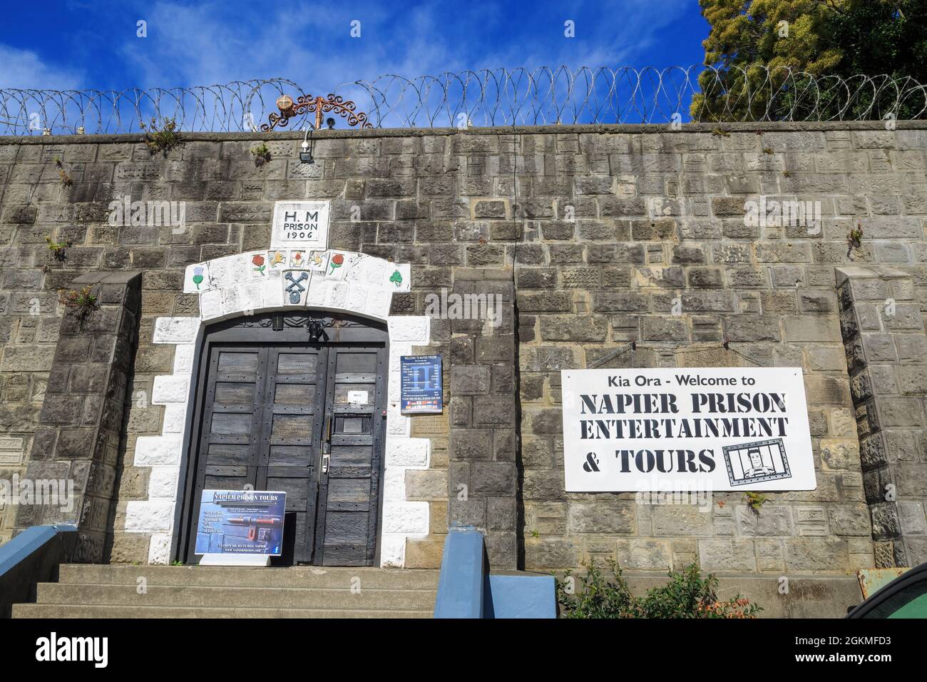 The historic Napier Prison on Bluff Hill, Napier, New Zealand, built in ...