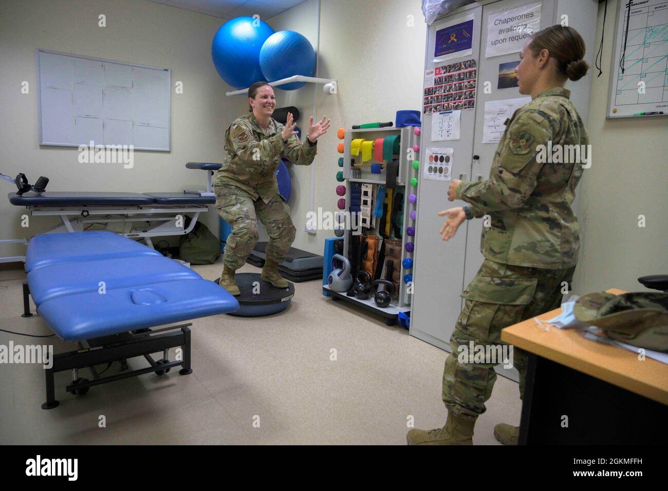 U.S. Air Force Master Sgt. Jessica Brock, physical therapy technician ...