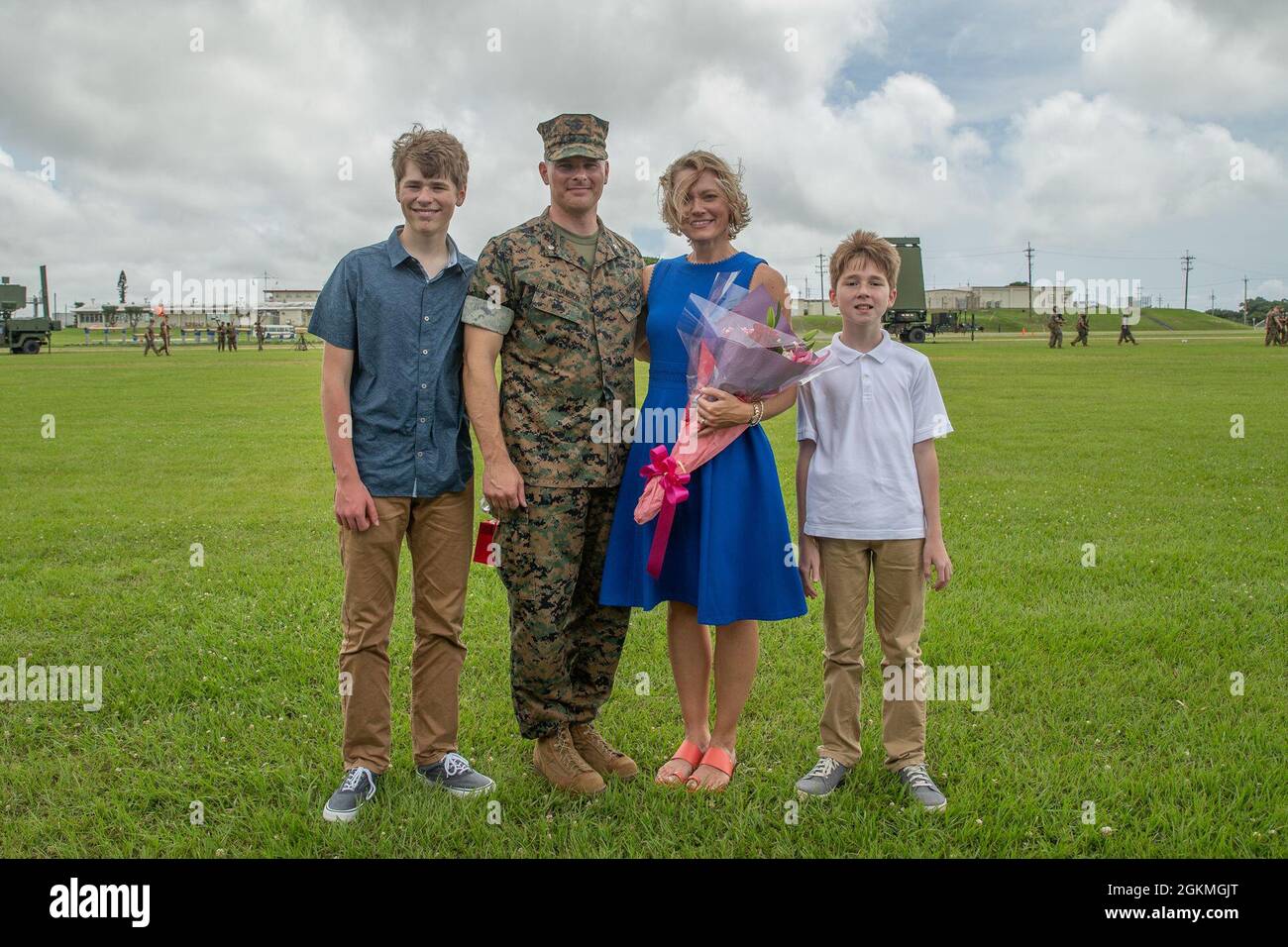 U.S. Marine Corps Lt. Col. Robert Williamson, center left, commanding ...