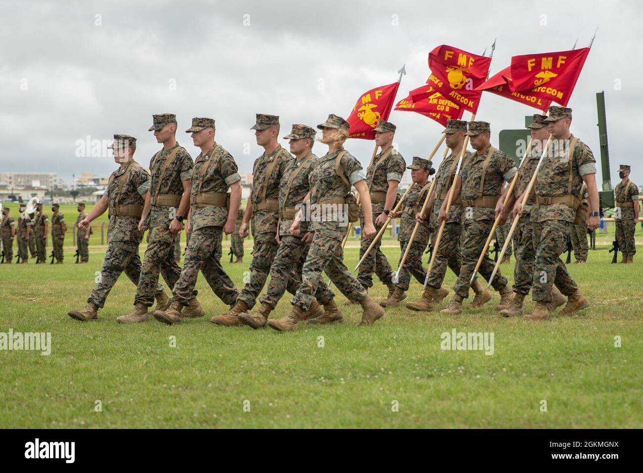 U.S. Marines with Marine Air Control Squadron (MACS) 4, present officer ...