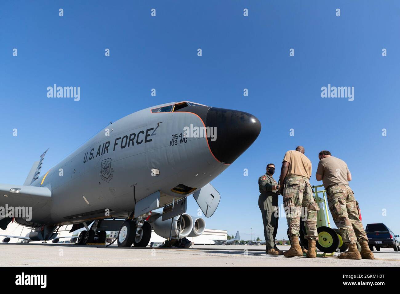 U.S. Air Force Lt. Col. Matthew Brito, left, a KC-135R pilot ...