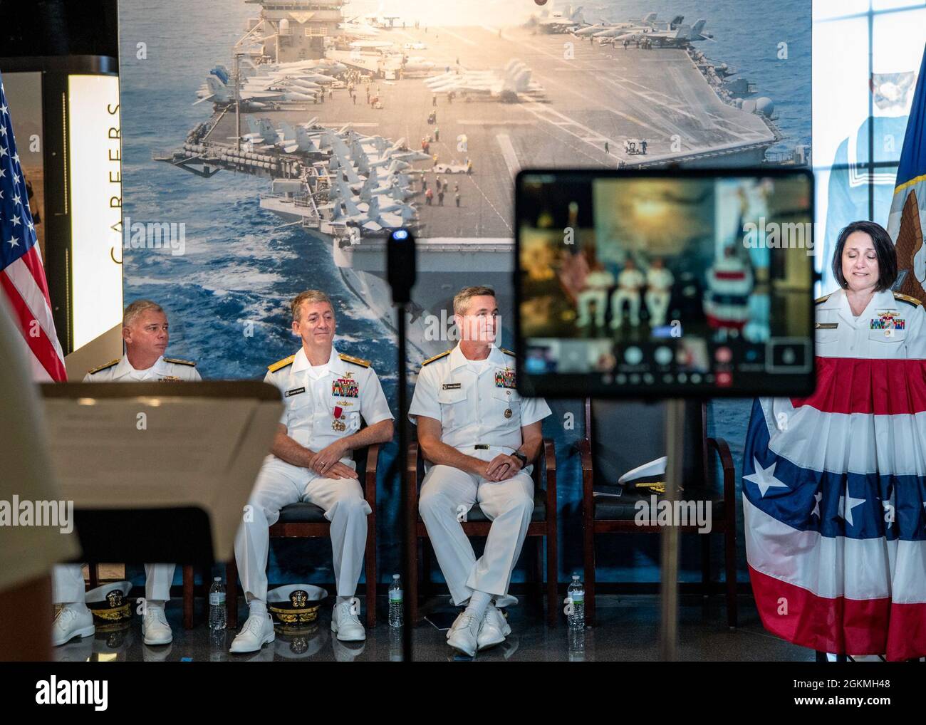 During a change of command ceremony inside hi-res stock photography and ...