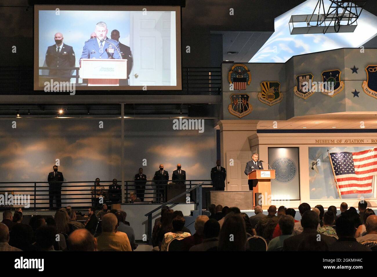 Col. Brian Moore, Robins Installation Commander, speaks to attendees ...