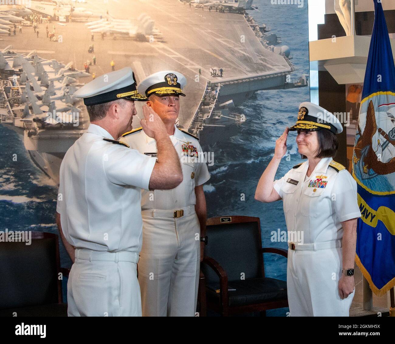 During a change of command ceremony inside hi-res stock photography and ...