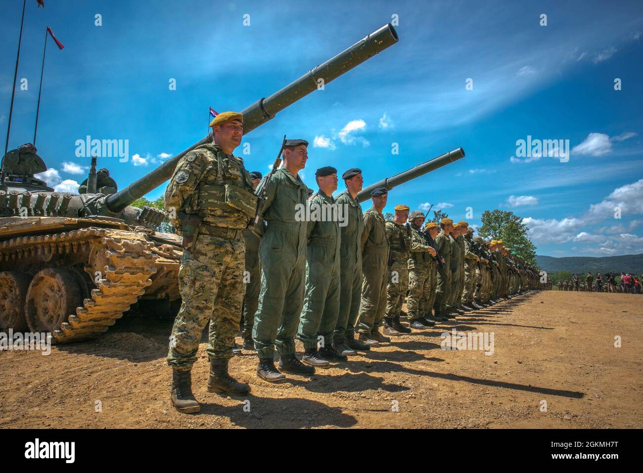 Croatian soldiers stand in formation after the exercise Immediate ...