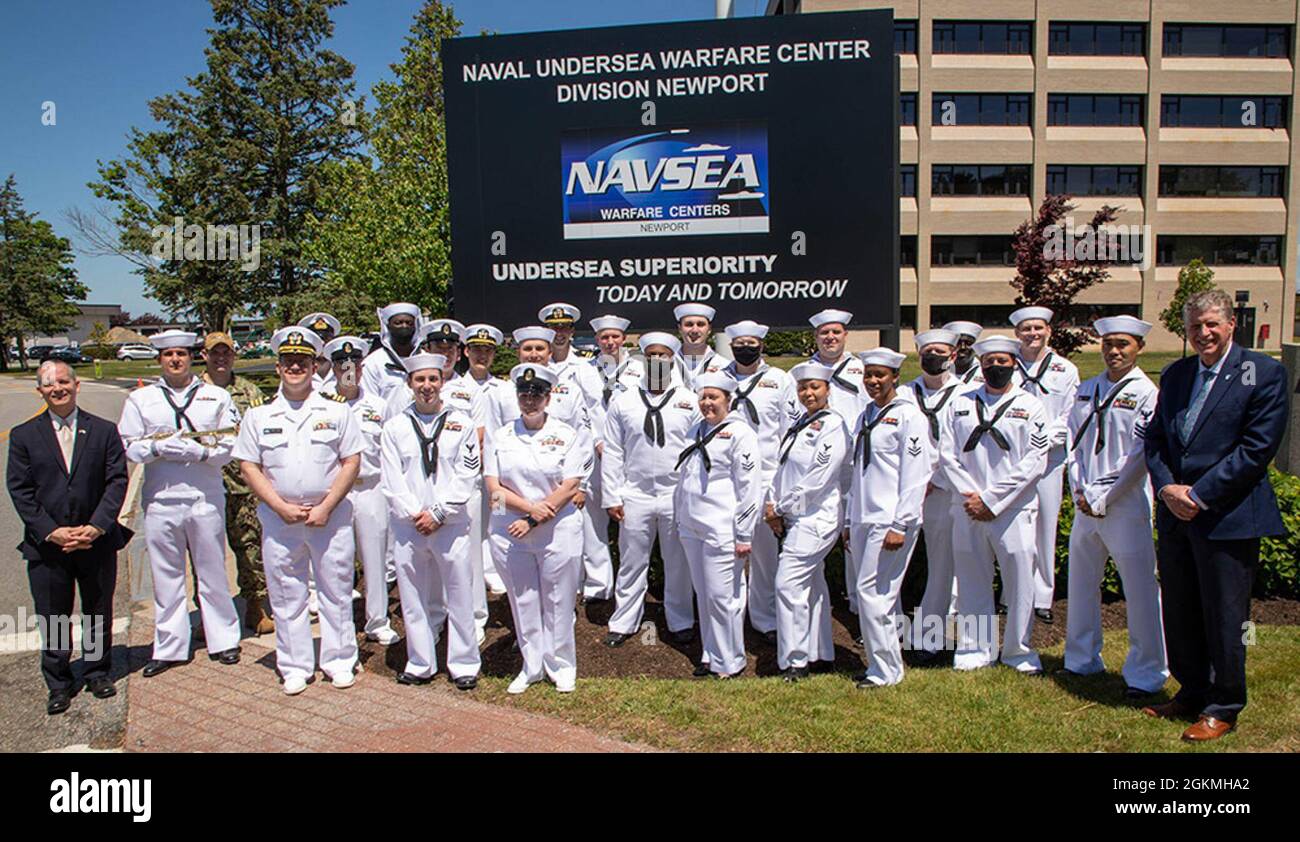 Naval Undersea Warfare Center Division Newport Technical Director Ron Vien (far left) and Rhode ...