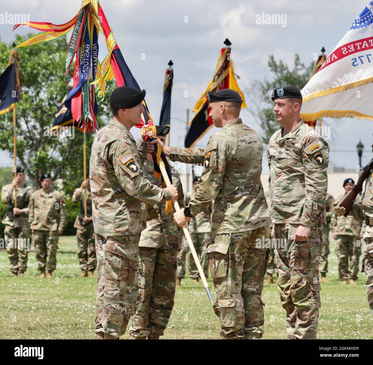 Command Sgt. Maj. Bryan Barker, outgoing division Command Sgt. Maj. of the 101st Airborne ...