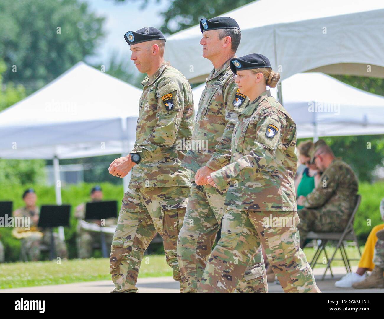 The official party, consisting of Command Sgt. Maj. Veronica Knapp, Command Sgt. Maj. Bryan ...