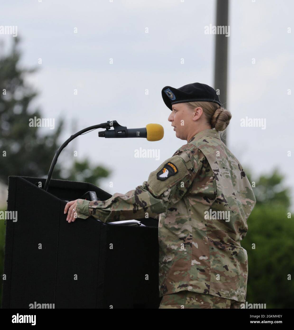 Command Sgt. Maj. Veronica Knapp, incoming division command sergeant major of the 101st Airborne ...