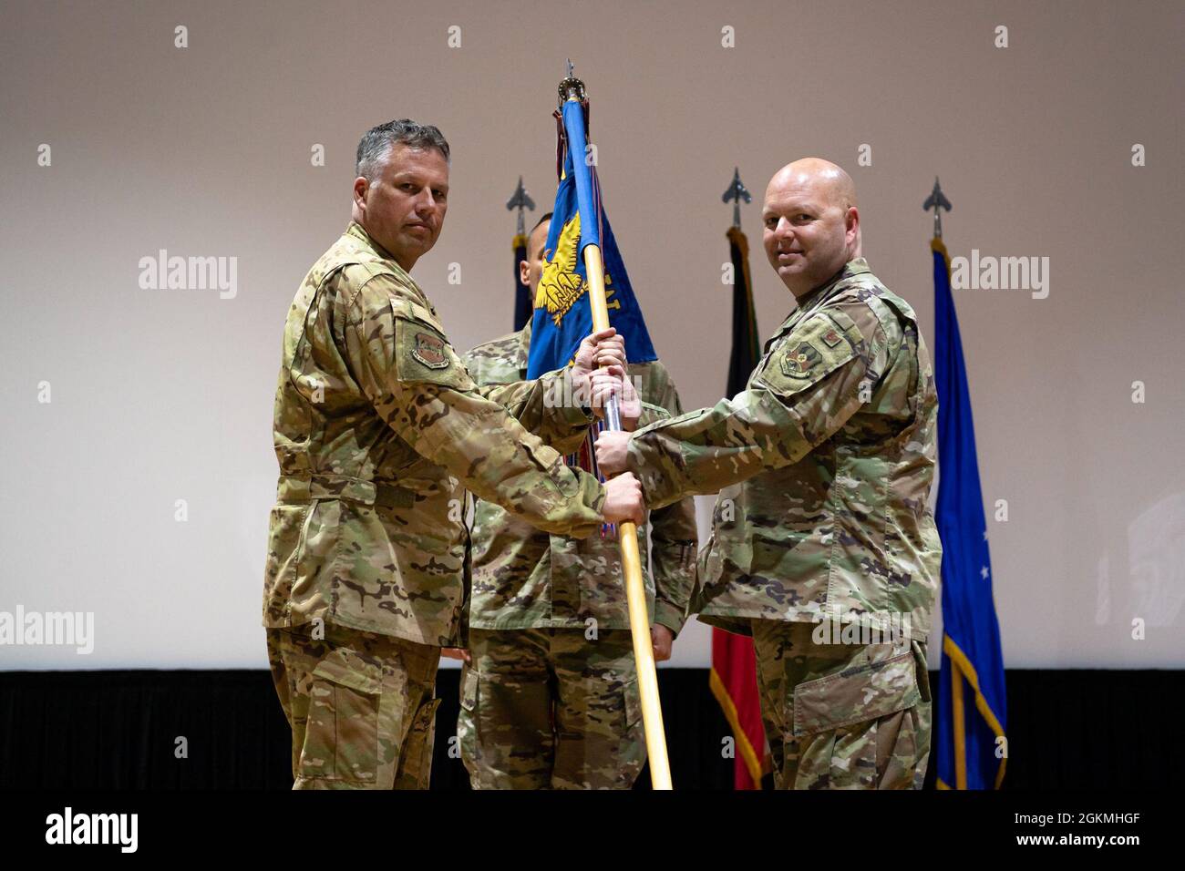 U.S. Air Force Col. Grant Meadows, right, 386th Air Expeditionary Wing ...
