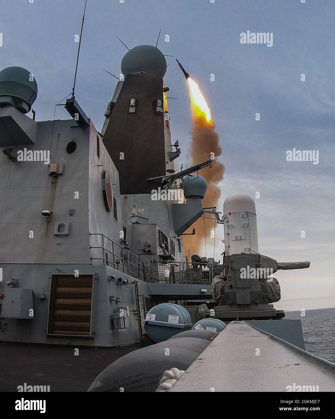 Royal Navy Type 45 destroyer HMS Dragon (D35) carried out a successful ...