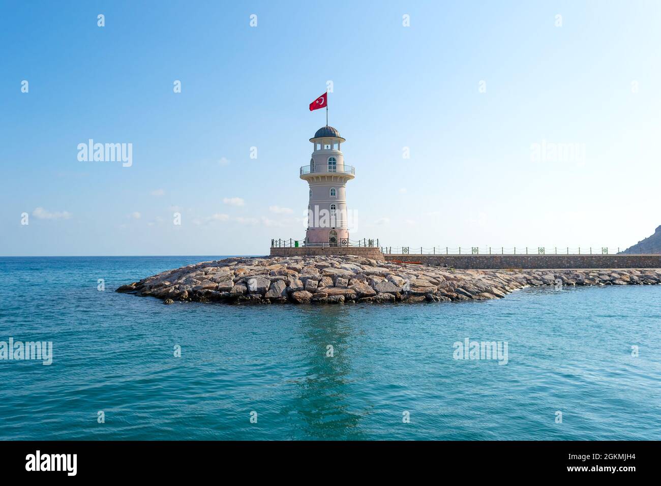 Old lighthouse in the Mediterranean sea of Turkey Stock Photo - Alamy