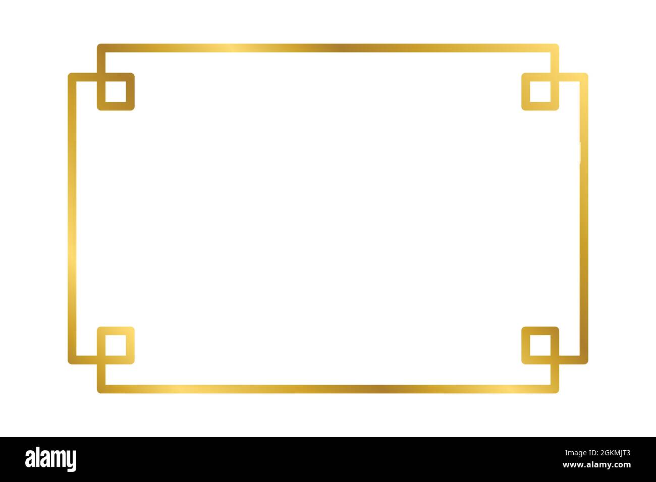 Vintage Border Frame Rectangle Gold