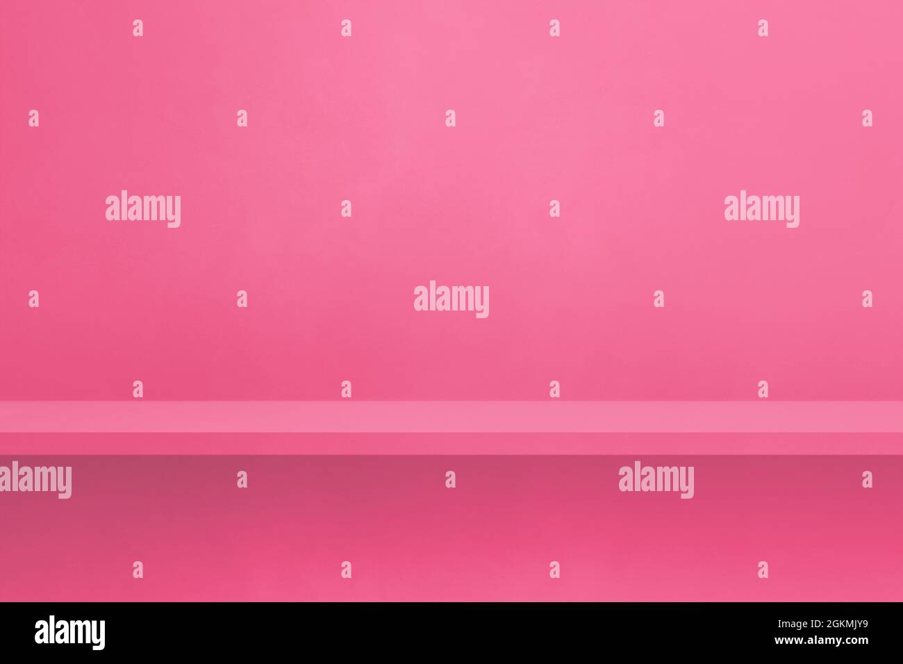 Empty shelf on a pink wall. Background template scene. Horizontal ...