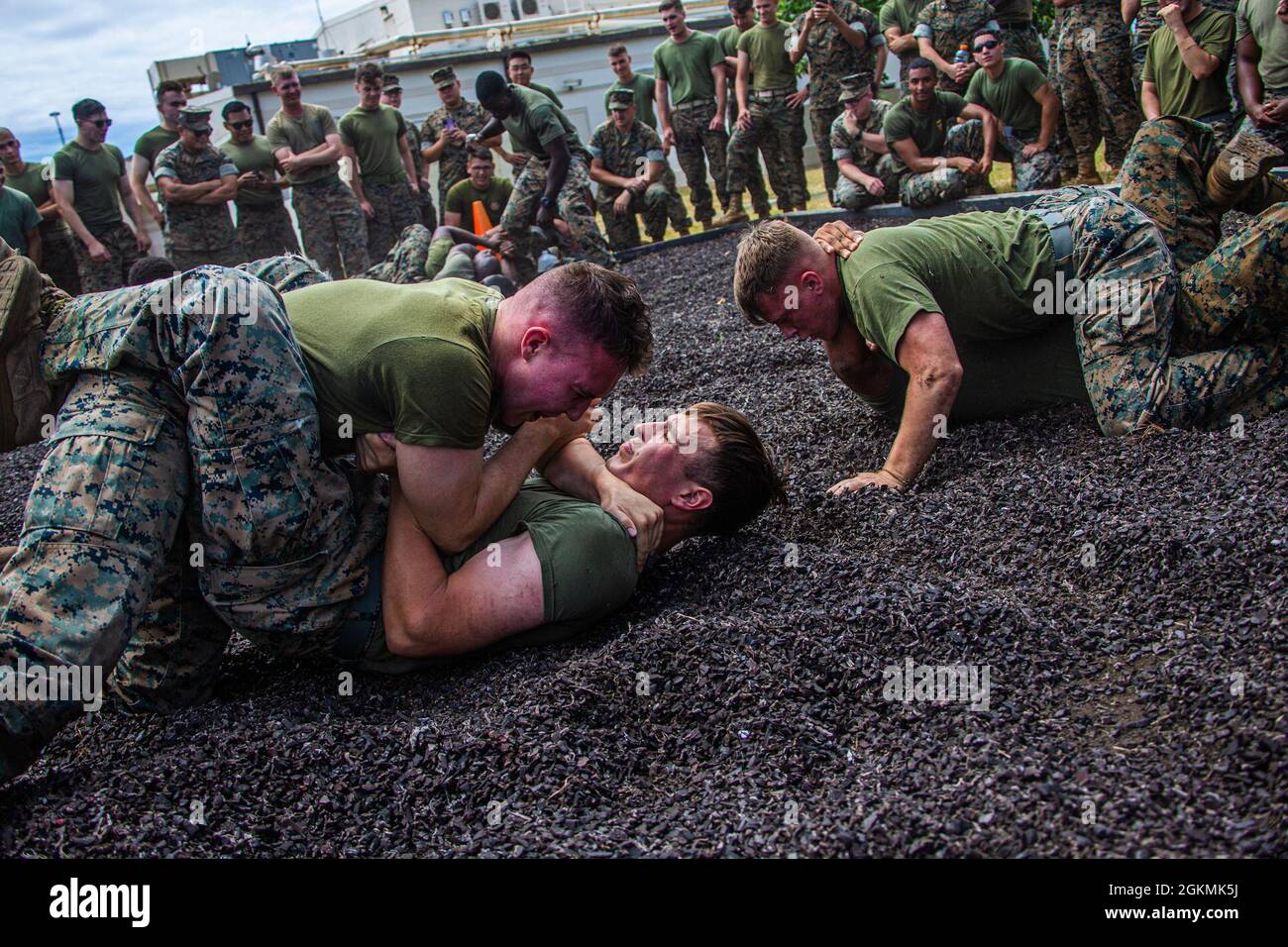 U.S. Marines with Combat Assault Company and Headquarters Company, 3rd ...