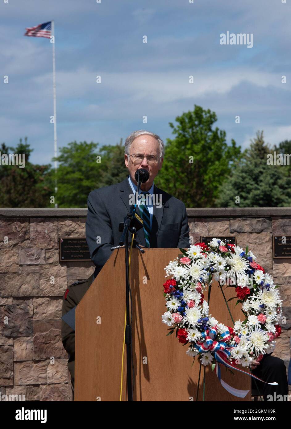 Former Vermont Gov. Jim Douglas speaks at the rededication ceremony for ...
