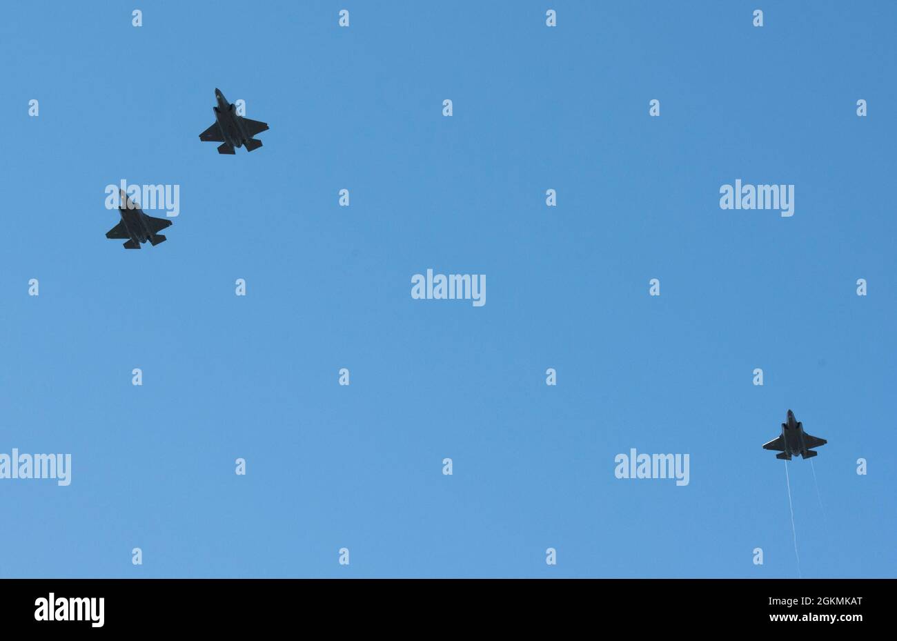 F-35A Lightning II Joint Strike Fighters fly in a missing man formation ...
