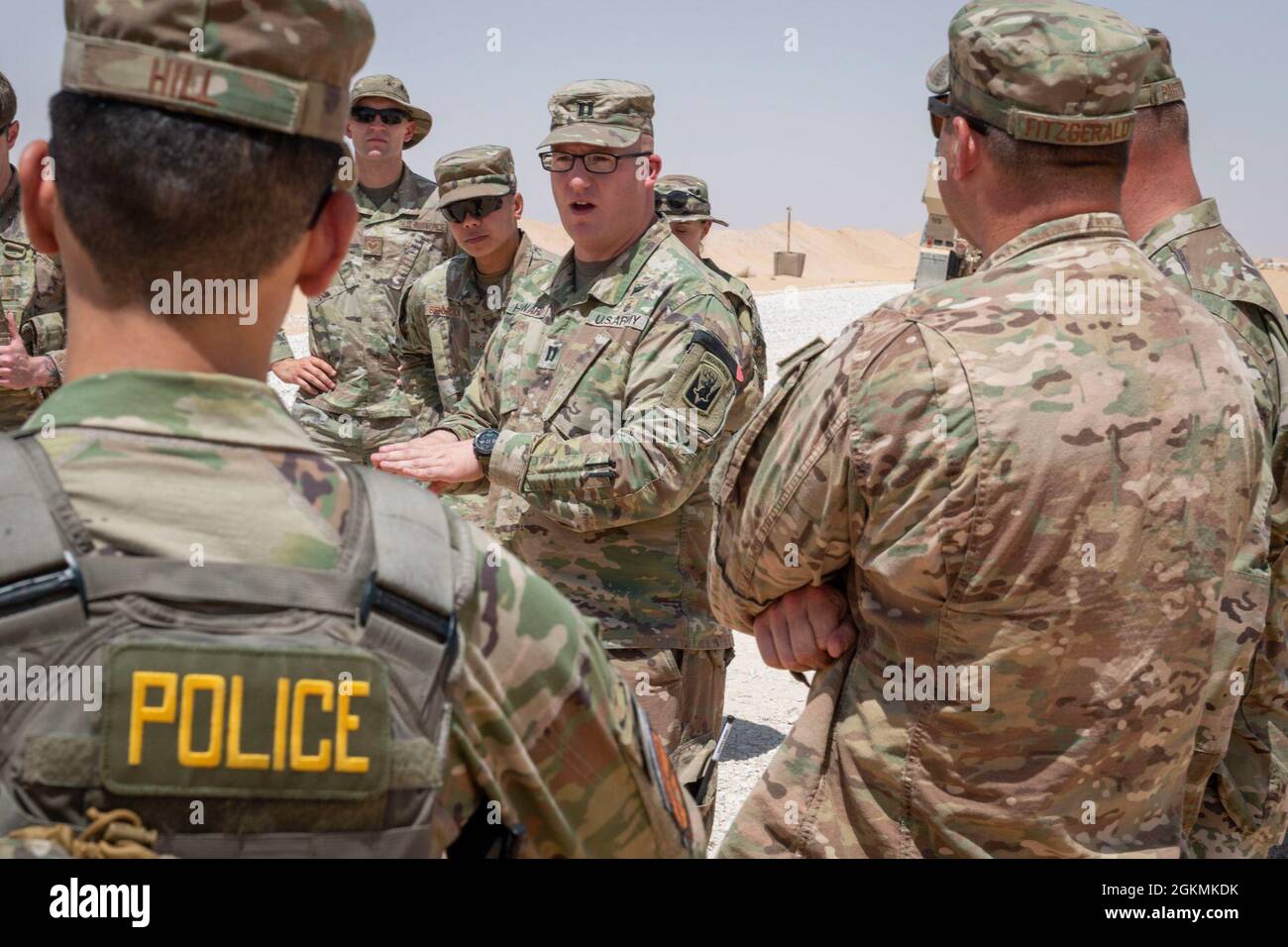 U.S. Air Force and U.S. Army personnel participate in an after-action ...