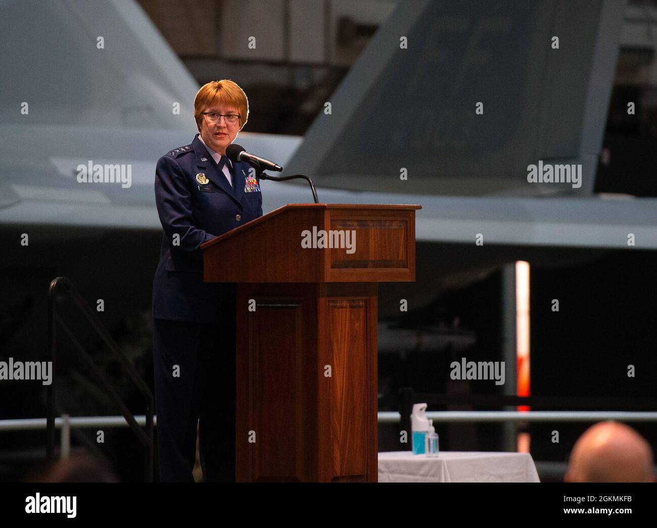 Air Force Lt. Gen. Dorothy Hogg, Air Force surgeon general, gives the ...