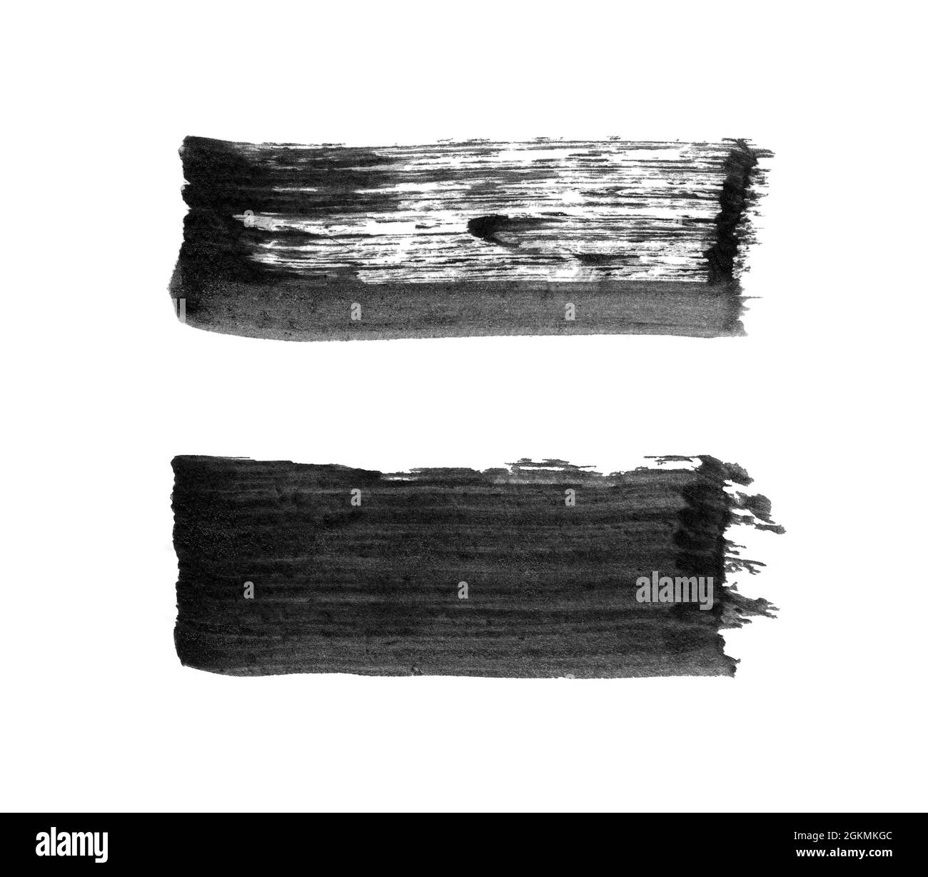 High resolution abstract black watercolor painted strokes isolated on ...