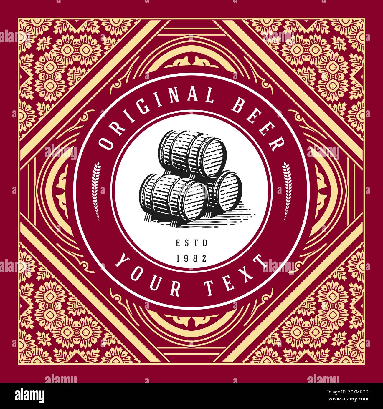 Beer label with old frames Stock Vector Image & Art - Alamy