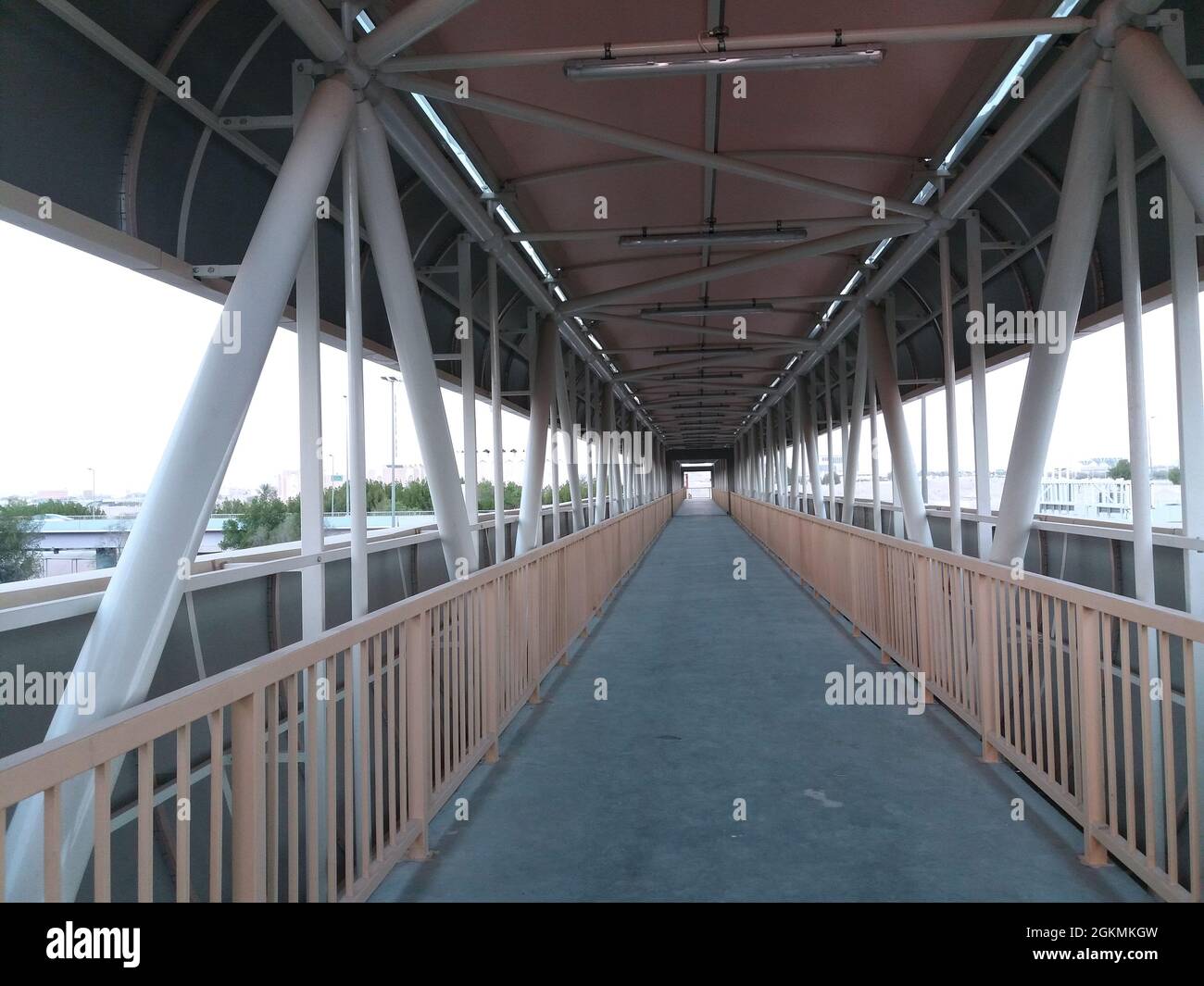 Inside View Of Pedestrian Bridge Stock Photo - Alamy