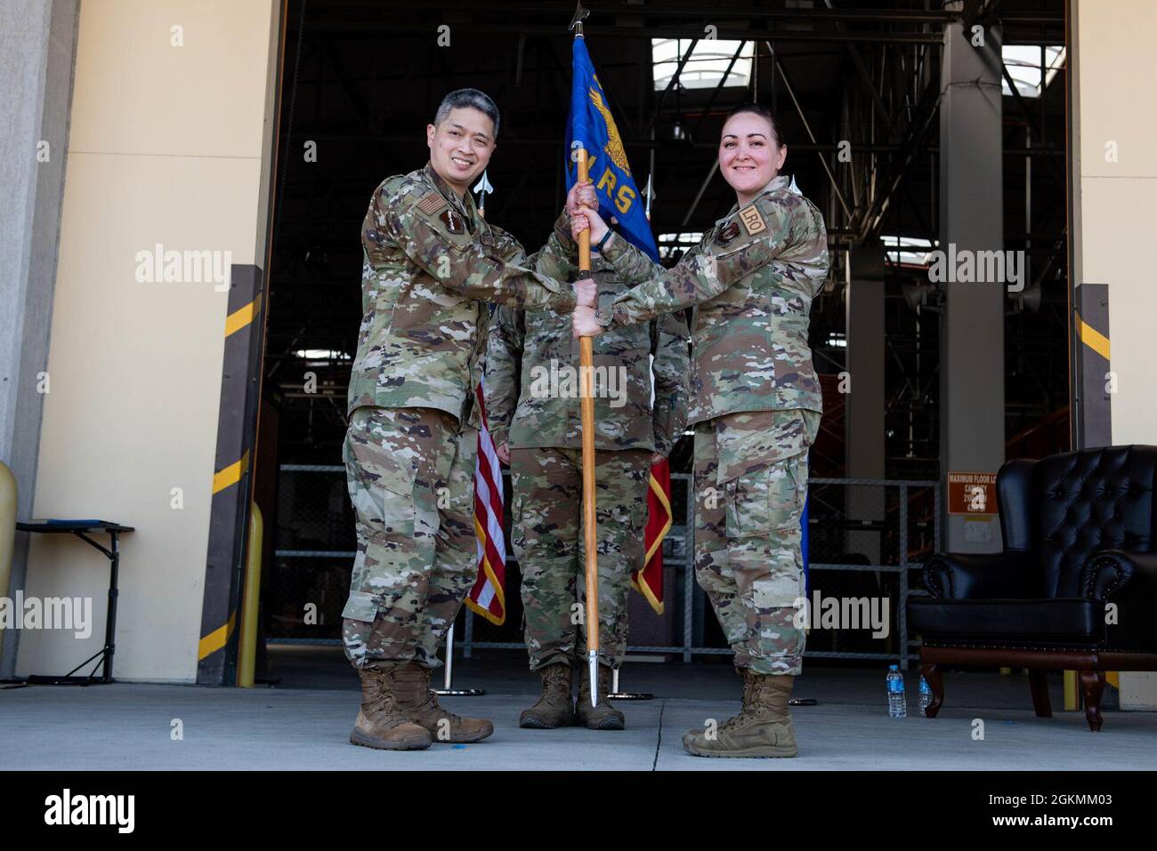 Maj. Lisa DeWalt (right), outgoing 39th Logistics Readiness Squadron ...