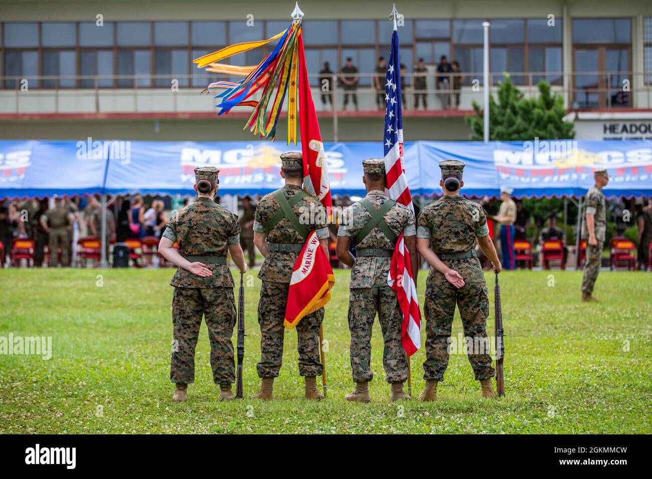 Marine Wing Headquarters Squadron (MWHS) 1 color guard stand posted for ...
